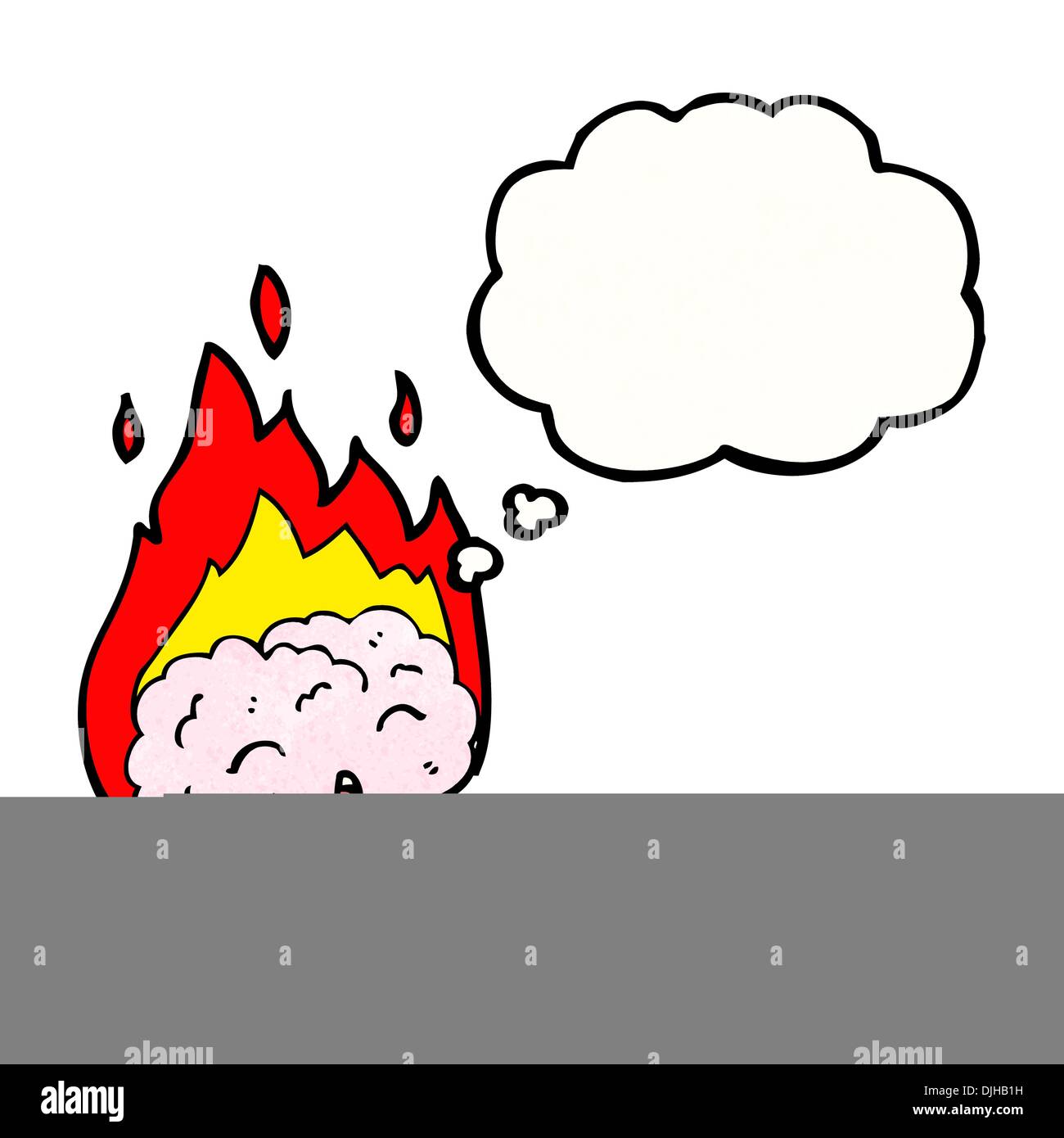 Cartoon brain on fire Stock Vector Images - Alamy
