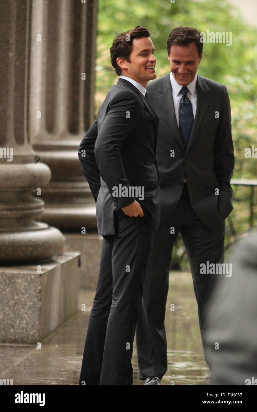 Matt Bomer seen dancing on the set of 'White Collar' New York City, USA ...