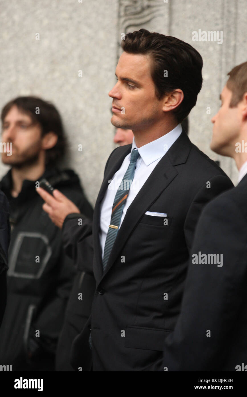 Matt Bomer seen dancing on set of 'White Collar' Featuring: Matt Bomer ...