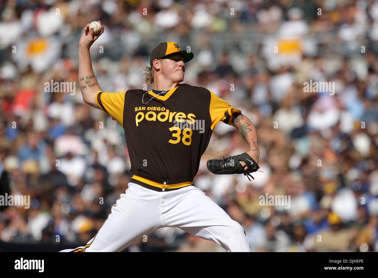 Padres starter Mat Latos took the mound against the Dodgers during game ...