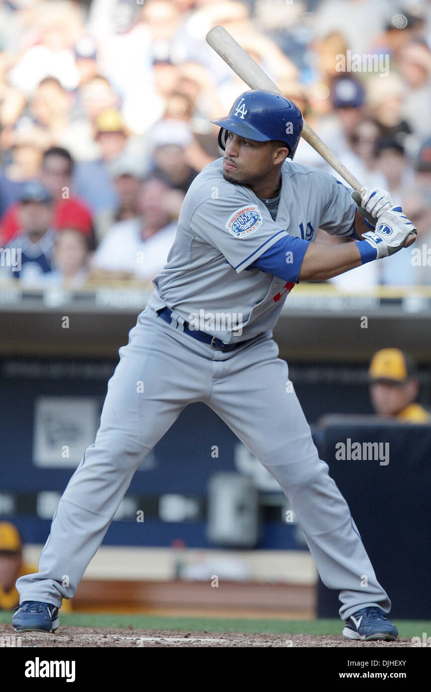 Dodgers Xavier Paul in the box against the Padres during game 3 at ...
