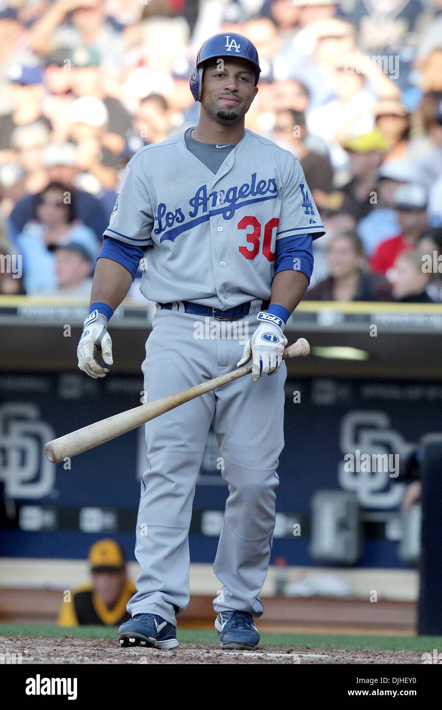 Dodgers Xavier Paul in the box against the Padres during game 3 at ...
