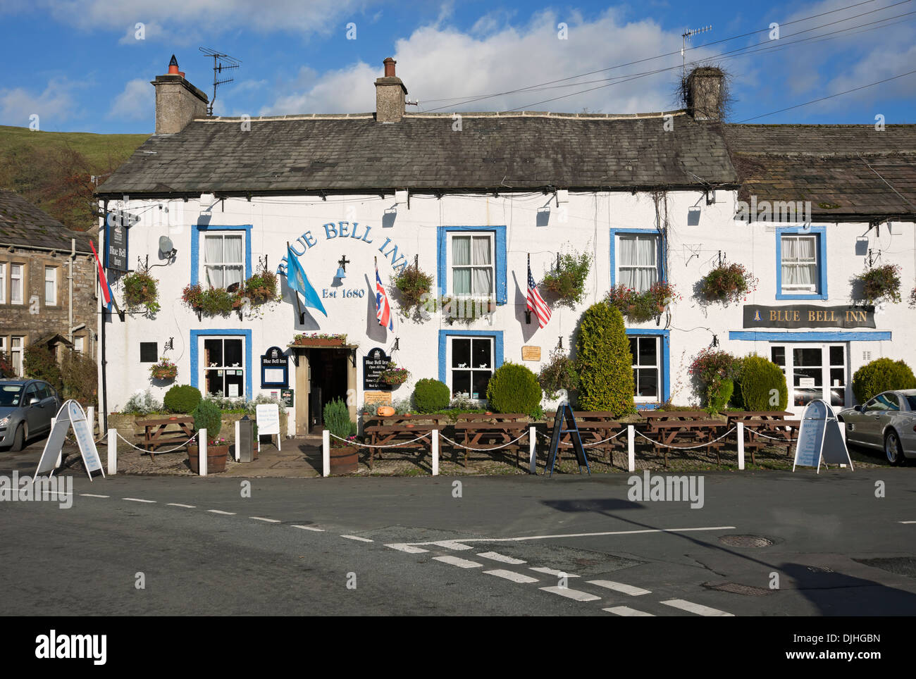 Blue Bell inn village pub exterior Kettlewell Yorkshire Dales National ...