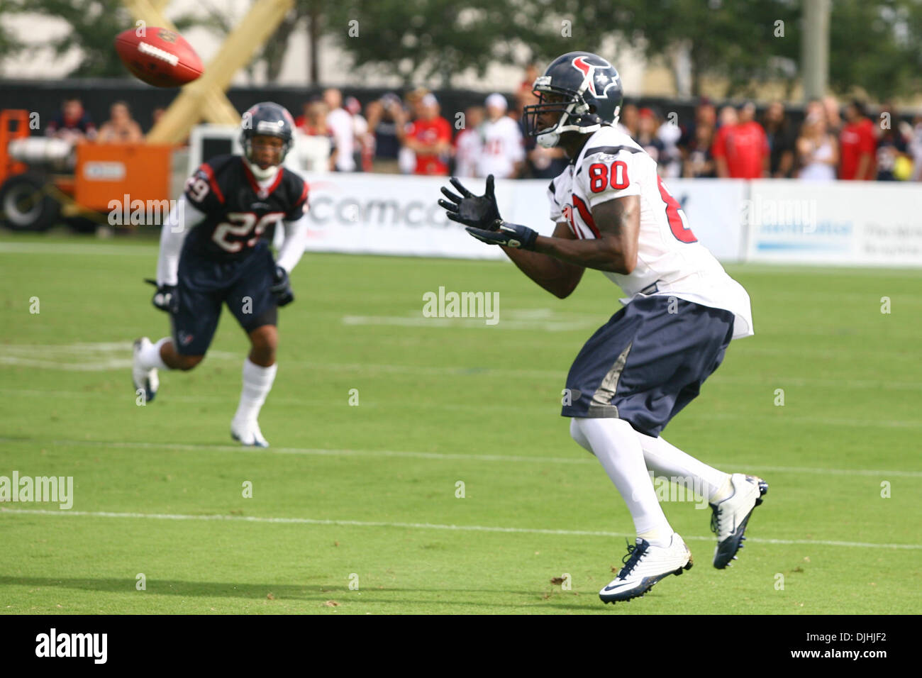 Houston Texans wide receiver Andre Johnson receives a pass during ...