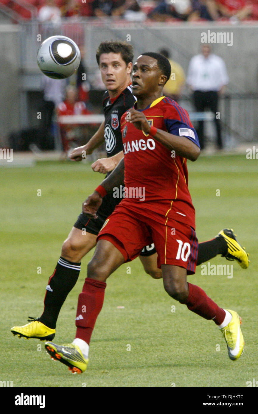 31 July 2010: Real Salt Lake forward Robbie Findley (10) gets past DC ...