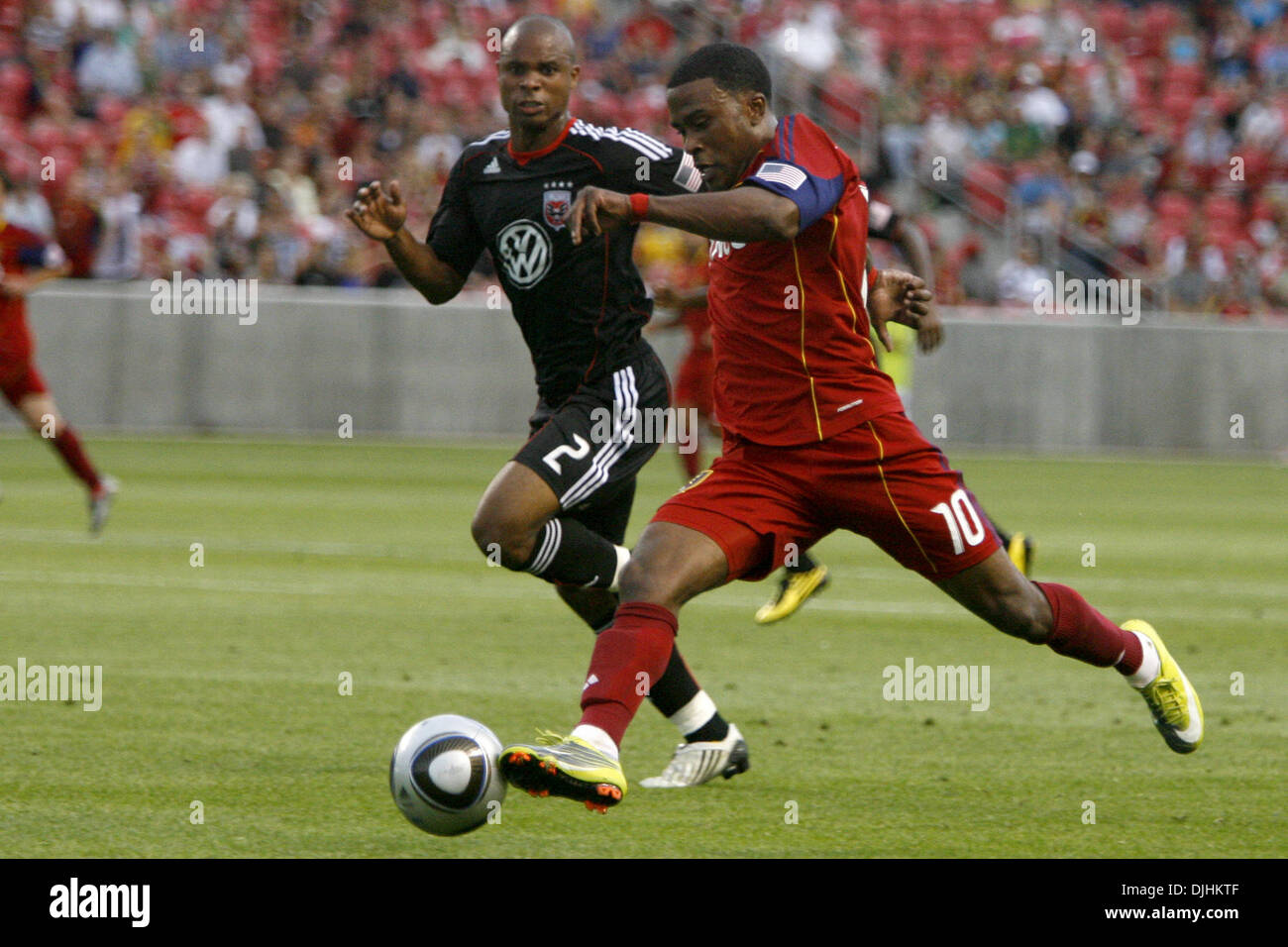 31 July 2010: Real Salt Lake forward Robbie Findley (10) gets past DC ...