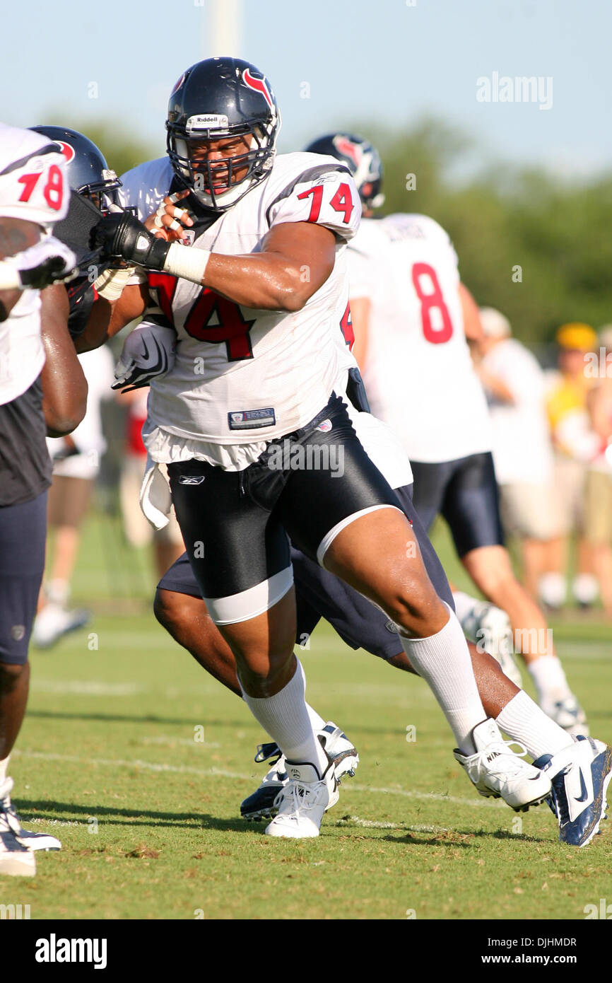 Houston Texans offensive guard Wade Smith makes a block. The Houston ...