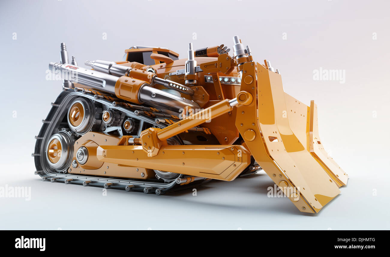 Powerful futuristic bulldozer 3d render Stock Photo - Alamy