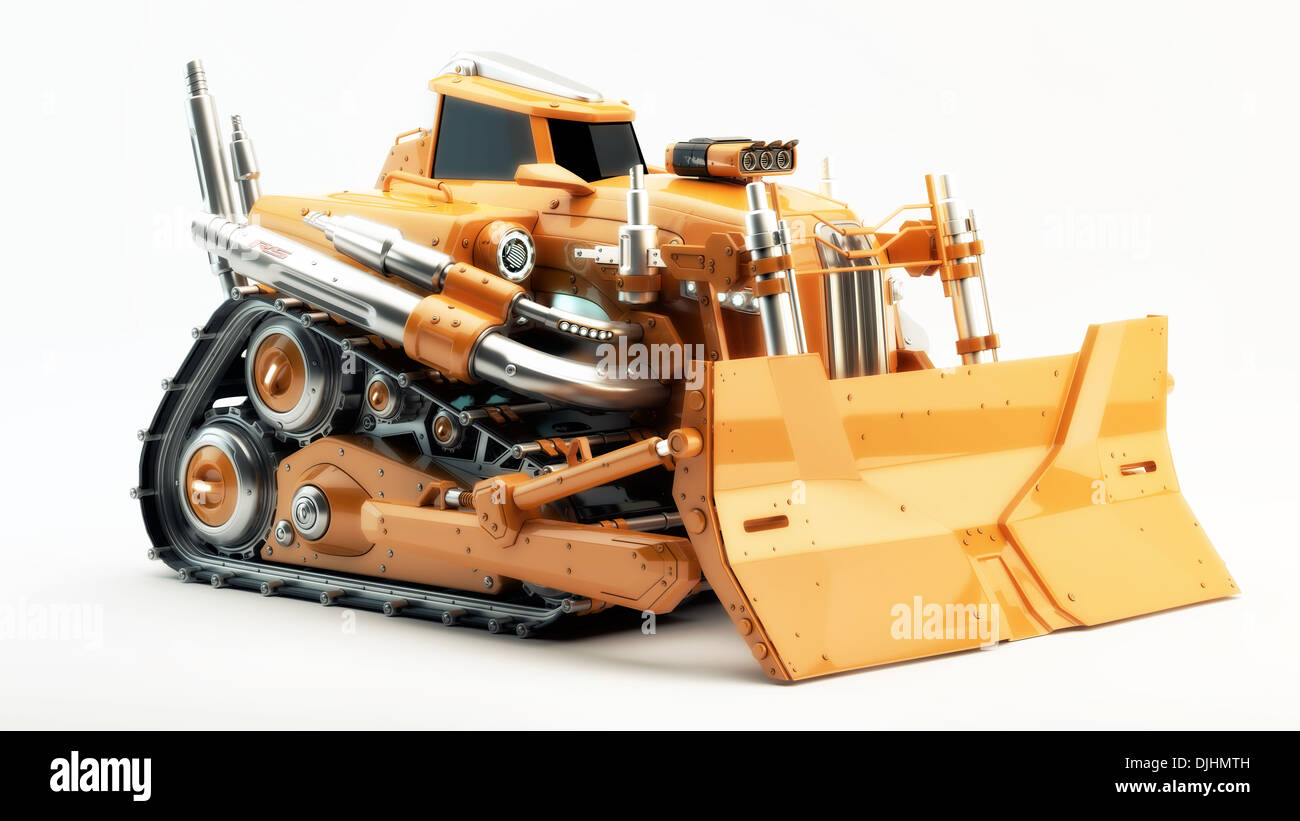 Powerful futuristic bulldozer 3d render Stock Photo - Alamy