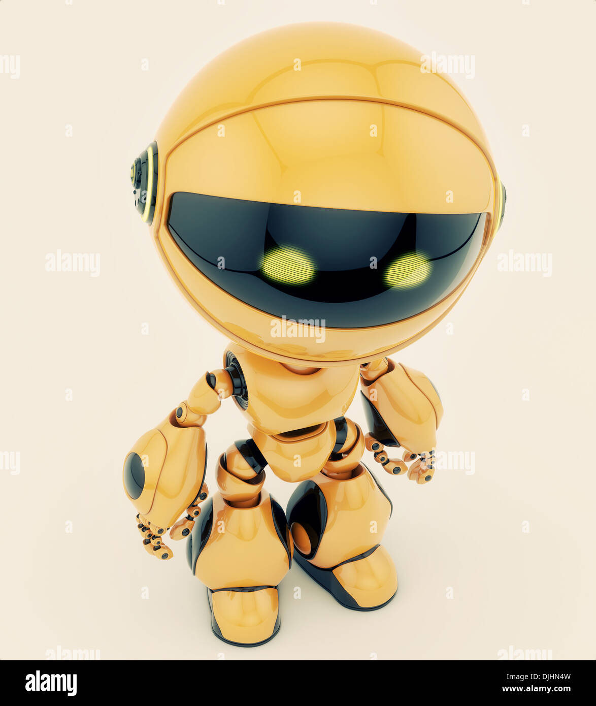Yellow lovely robot Stock Photo - Alamy