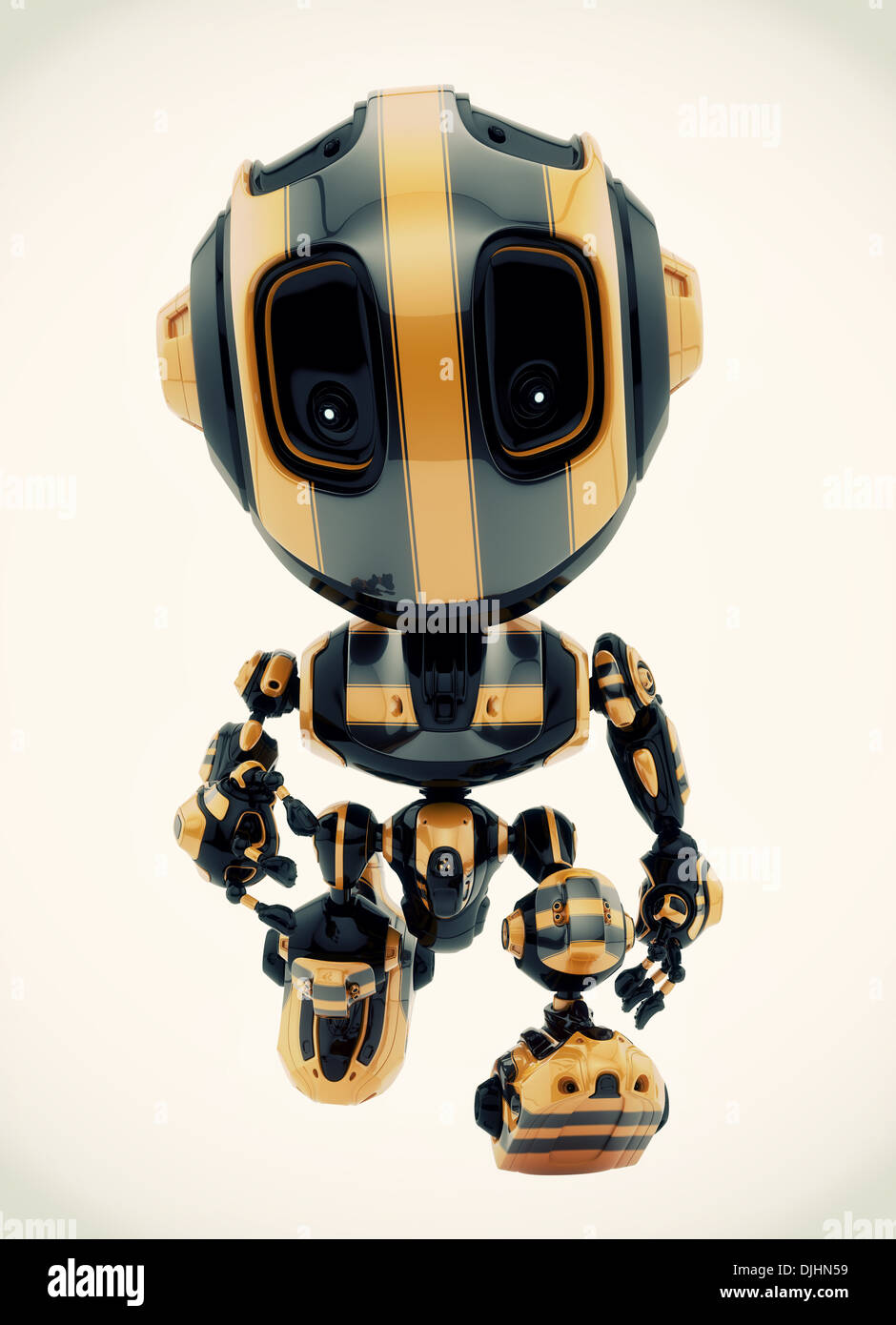 Cute little toy robot with war Paint coloring Stock Photo - Alamy