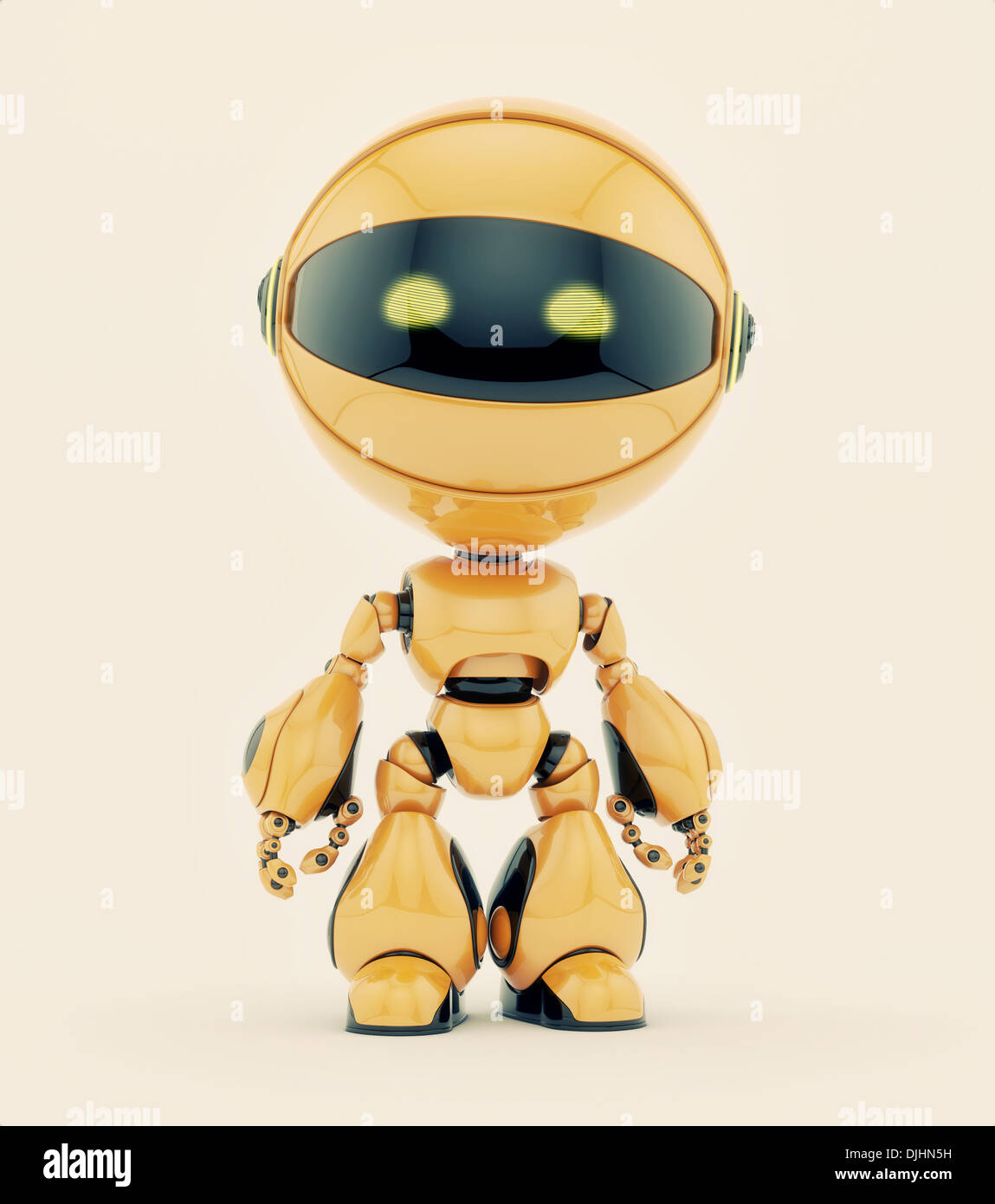 Yellow lovely robot Stock Photo - Alamy
