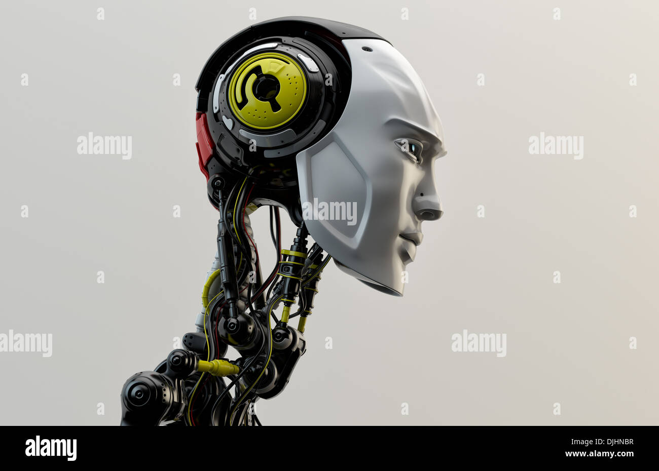Futuristic robot head Stock Photo - Alamy