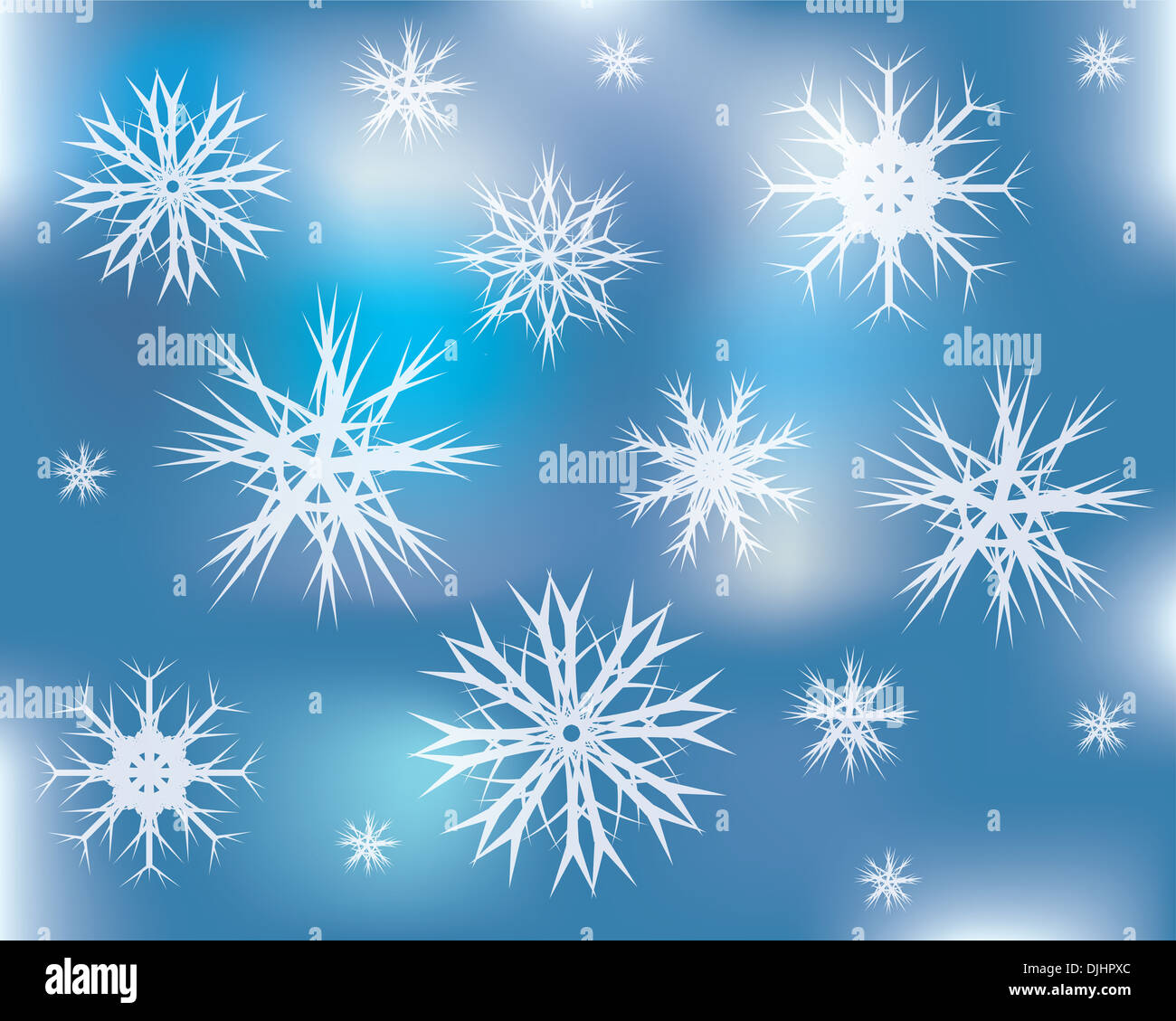set of white vector snowflakes - abstract background Stock Photo - Alamy