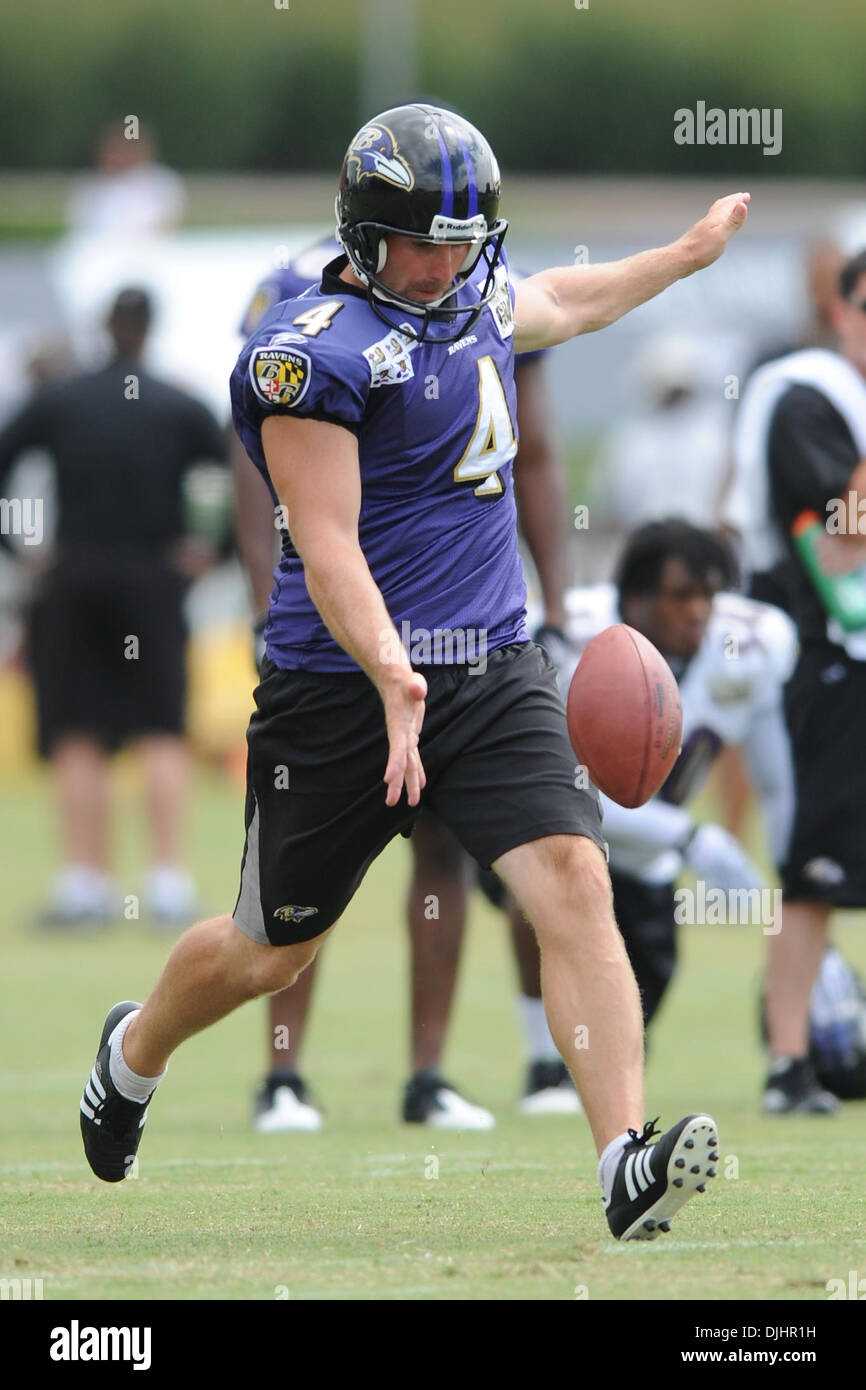 02 August 2010: Baltimore Ravens punter Sam Koch (4) in action during ...