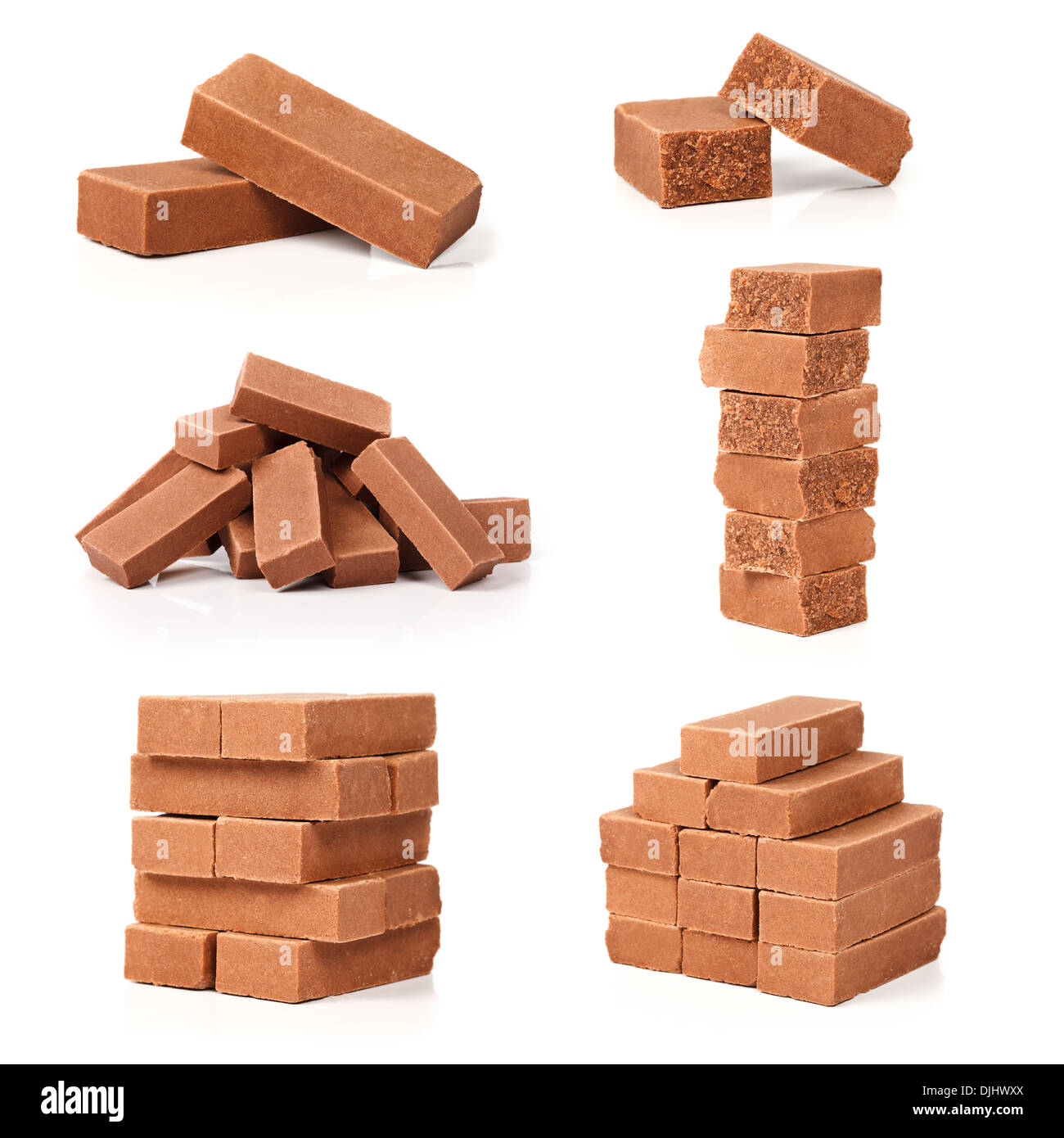 Homemade chocolate bars over white background, collage Stock Photo - Alamy