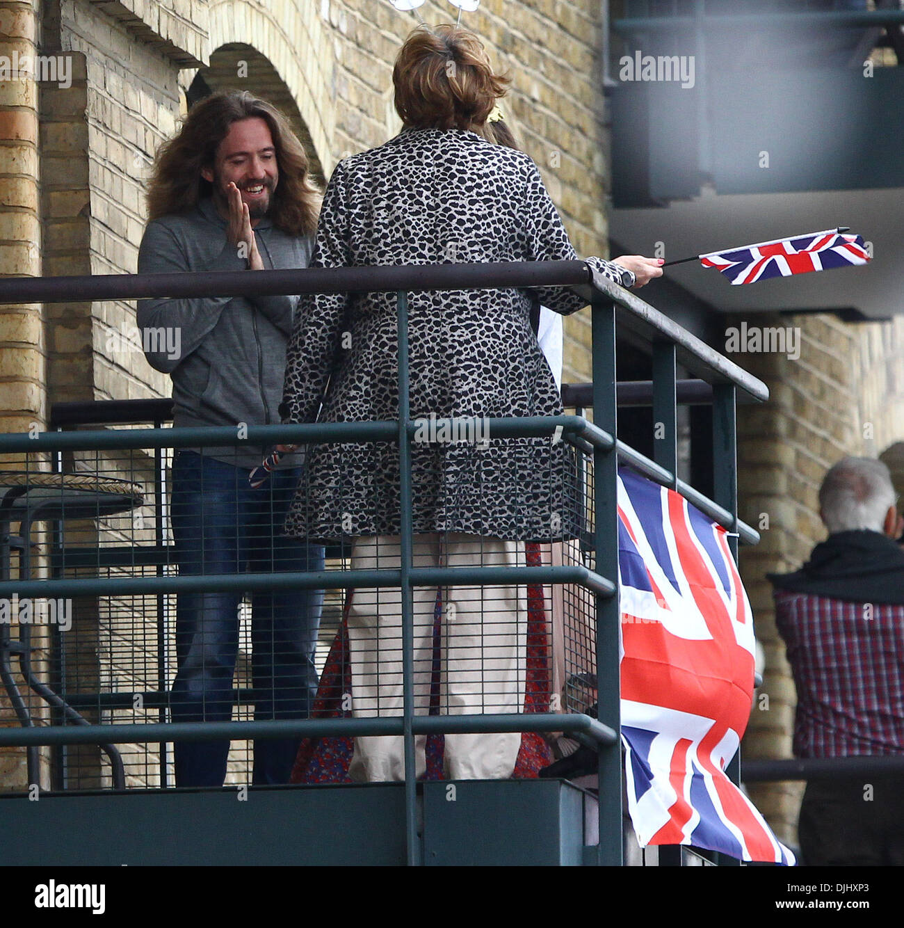 Justin Lee Collins watches Queen's Diamond Jubilee River Pageant Flotilla London England - 03.06 ...
