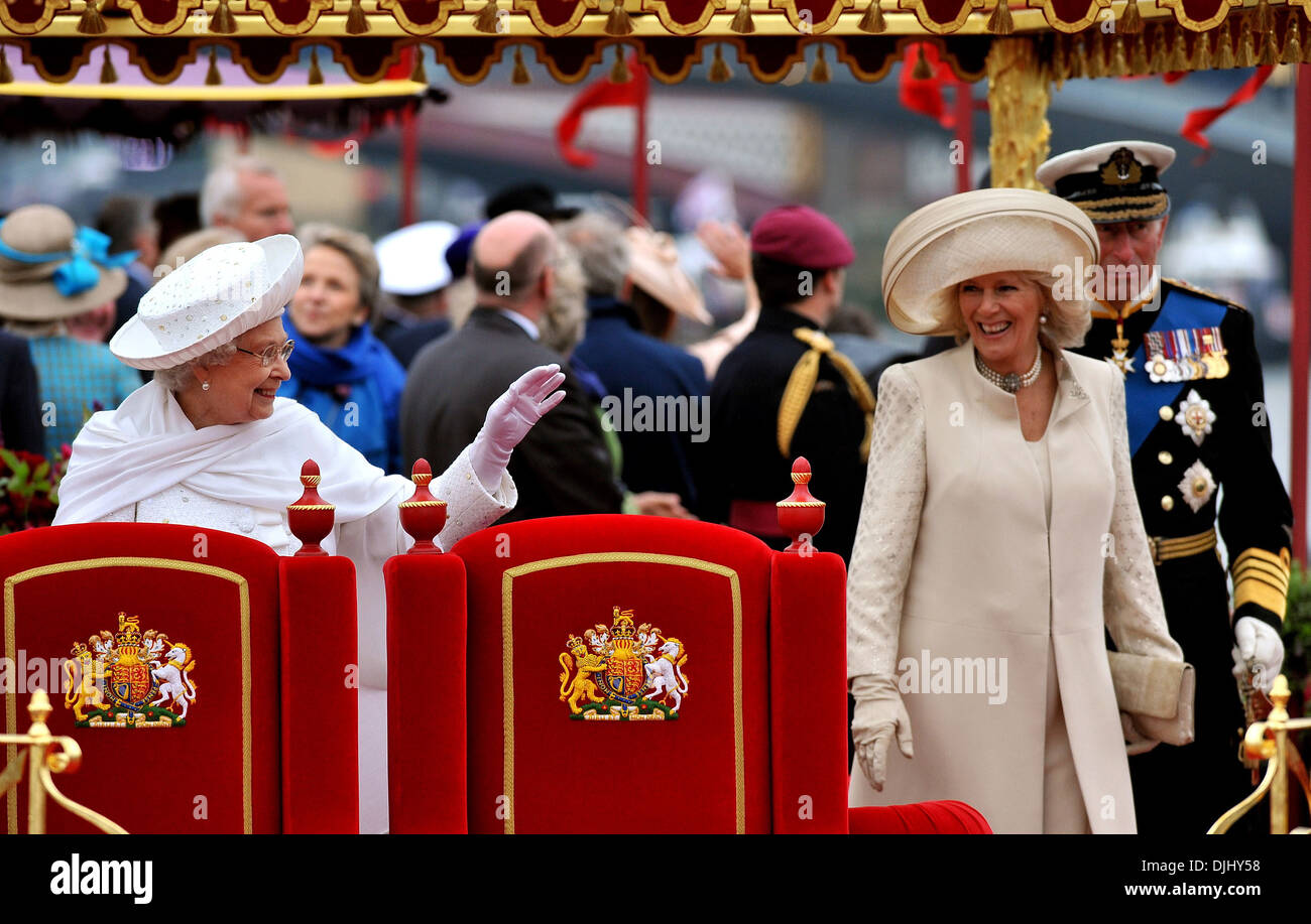 Queen Elizabeth II Prince Philip Duke of Edinburgh Camilla Duchess of Cornwall Queen's Diamond ...