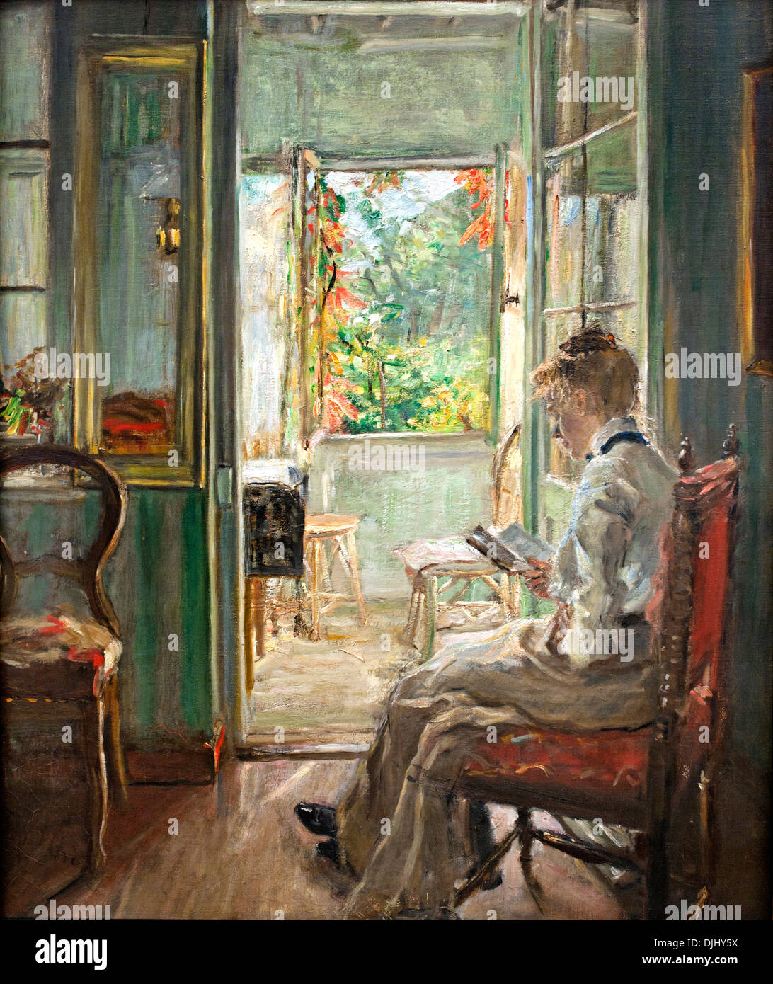 Reading Girl 1902 Fritz von Uhde 1848-1911 German Germany Stock Photo ...