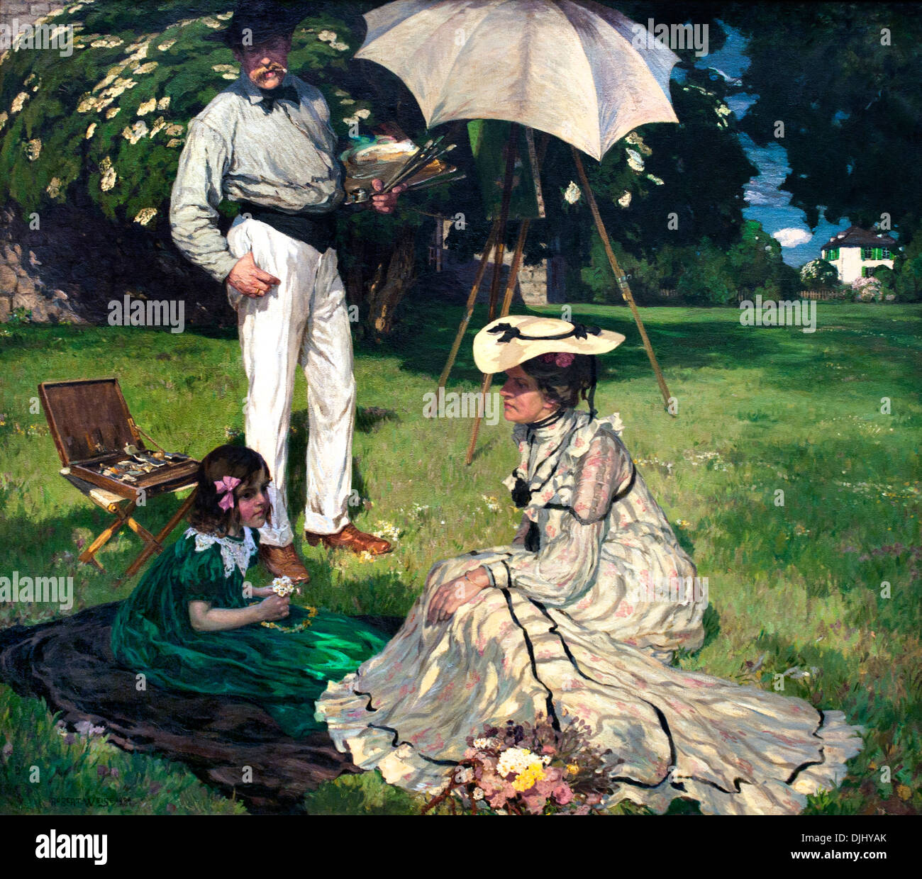 The Artist's Family in the garden 1904 Robert Weise 1870-1923 German ...