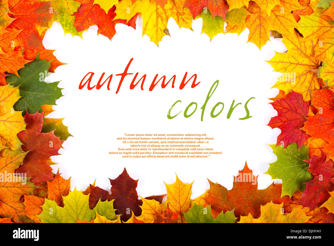 Fall maple leaf border with place for your text inside Stock Photo - Alamy