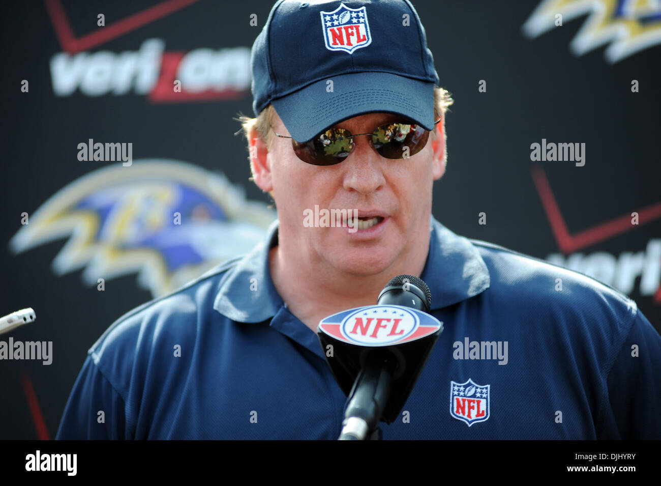 04 August 2010: NFL commissioner Roger Goodell address the media during ...