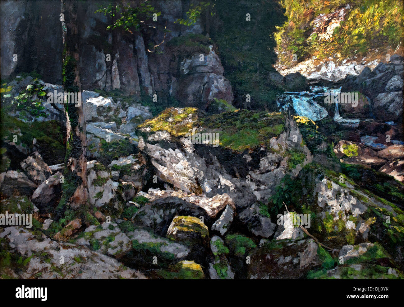 Rocky Forest Landscape 1890 Carl Schuch 1846-1903 German Germany Stock ...