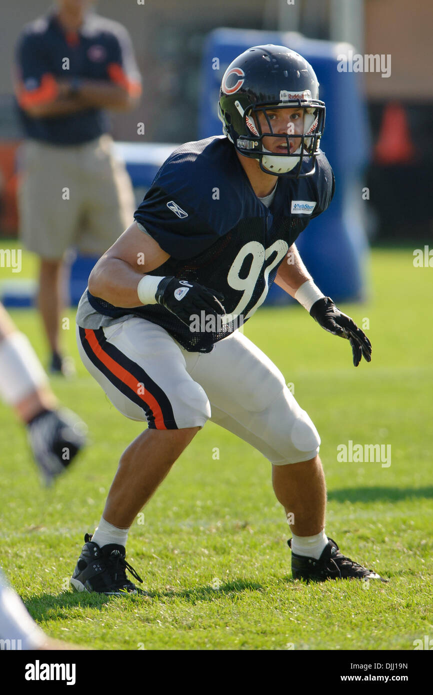 Chicago Bears linebacker Hunter Hillenmeyer (92) during the Bears ...