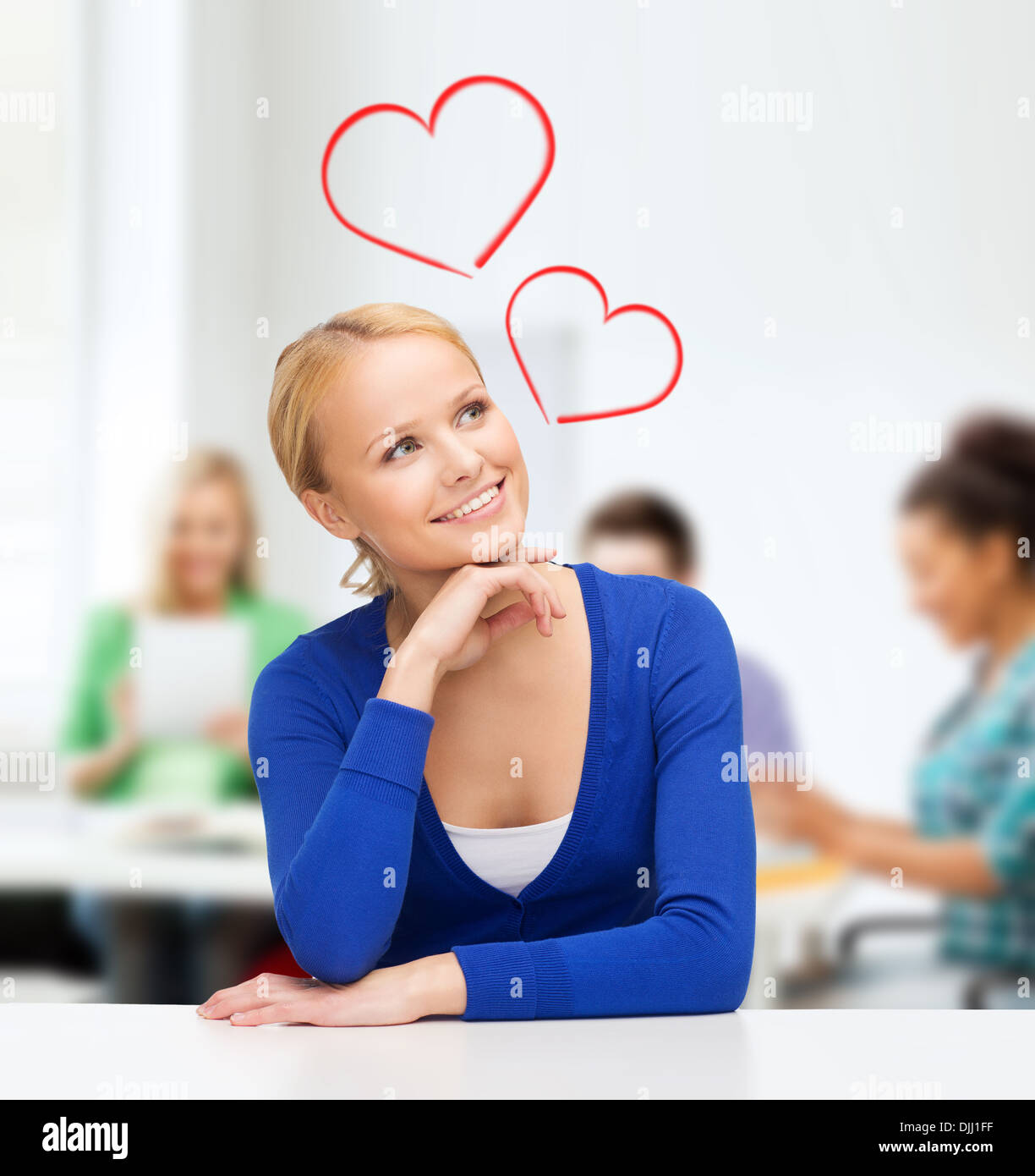 happy woman dreaming Stock Photo - Alamy