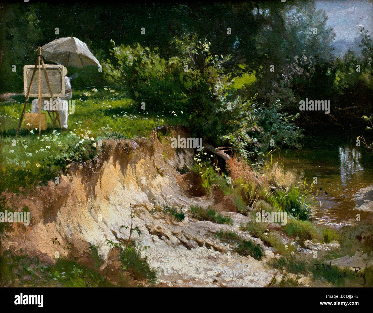 Adolf Heinrich Lier Painting on the Kalter 1868 German Germany Adolf ...