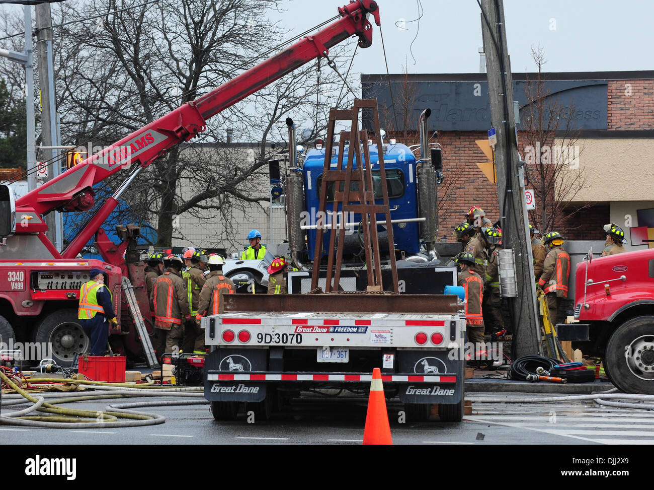 Toronto, Canada. 26th November 2013. Fire fighters and Paramedics ...