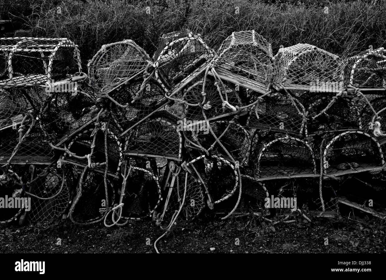 Crab lobster fishing boats Black and White Stock Photos & Images - Alamy