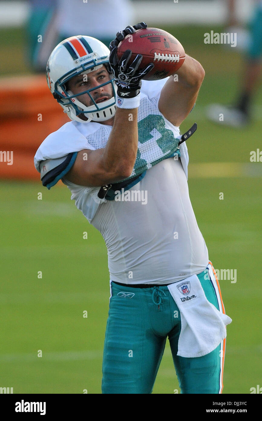 Miami Dolphins WR Greg Camarillo (83) makes a catch during practice at ...