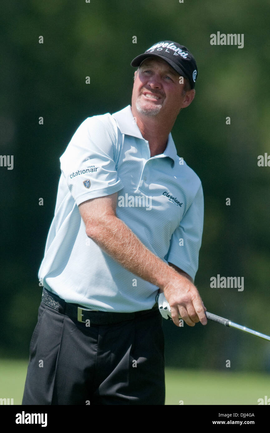 August 7, 2010: Professional golfer JERRY KELLY watches a shot during ...