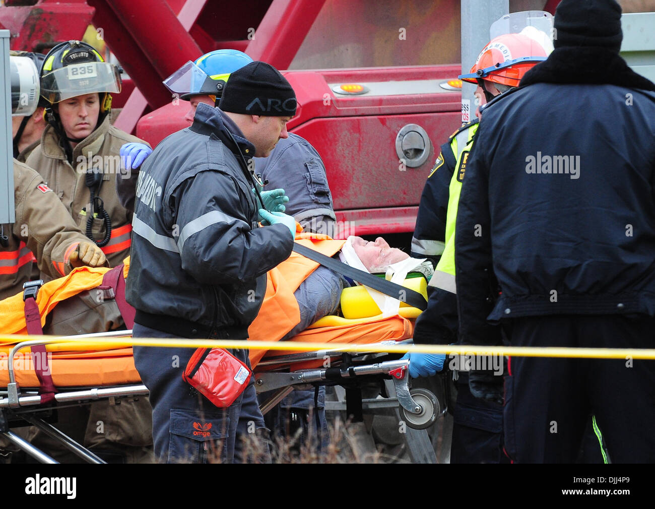 Toronto, Canada. 26th November 2013. Fire fighters and Paramedics ...