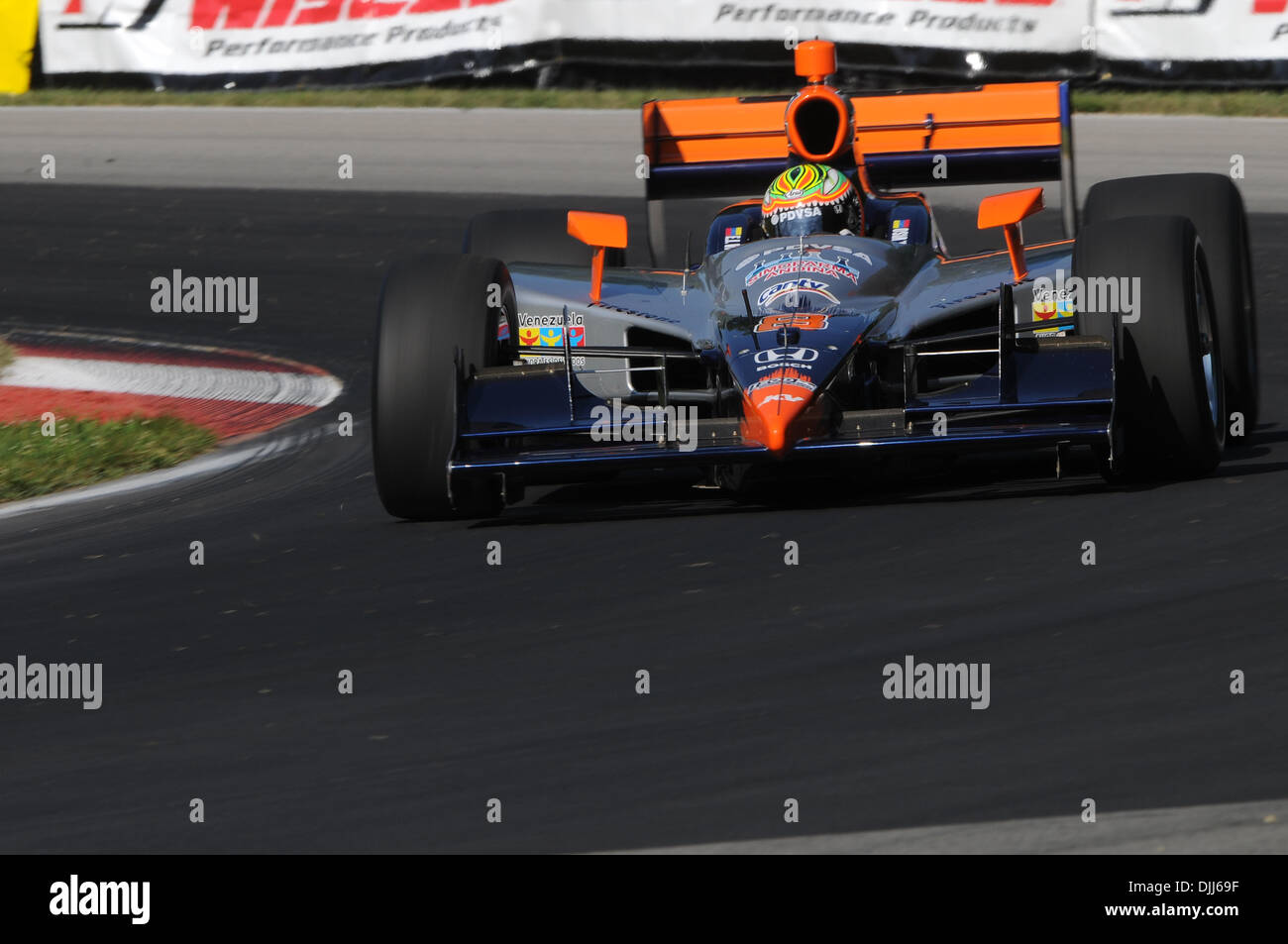 7 August, 2010; KV Racing Technology's E.J. Viso practices for the Izod ...