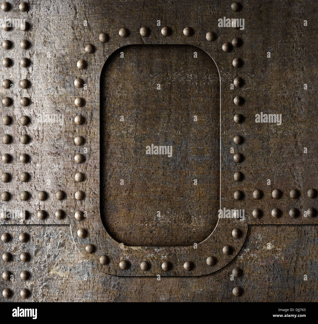 Metal background with rivets. Steam punk style Stock Photo - Alamy