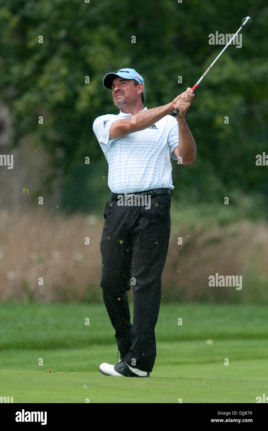 August 8, 2010: Professional golfer CARLOS FRANCO watches his fairway ...
