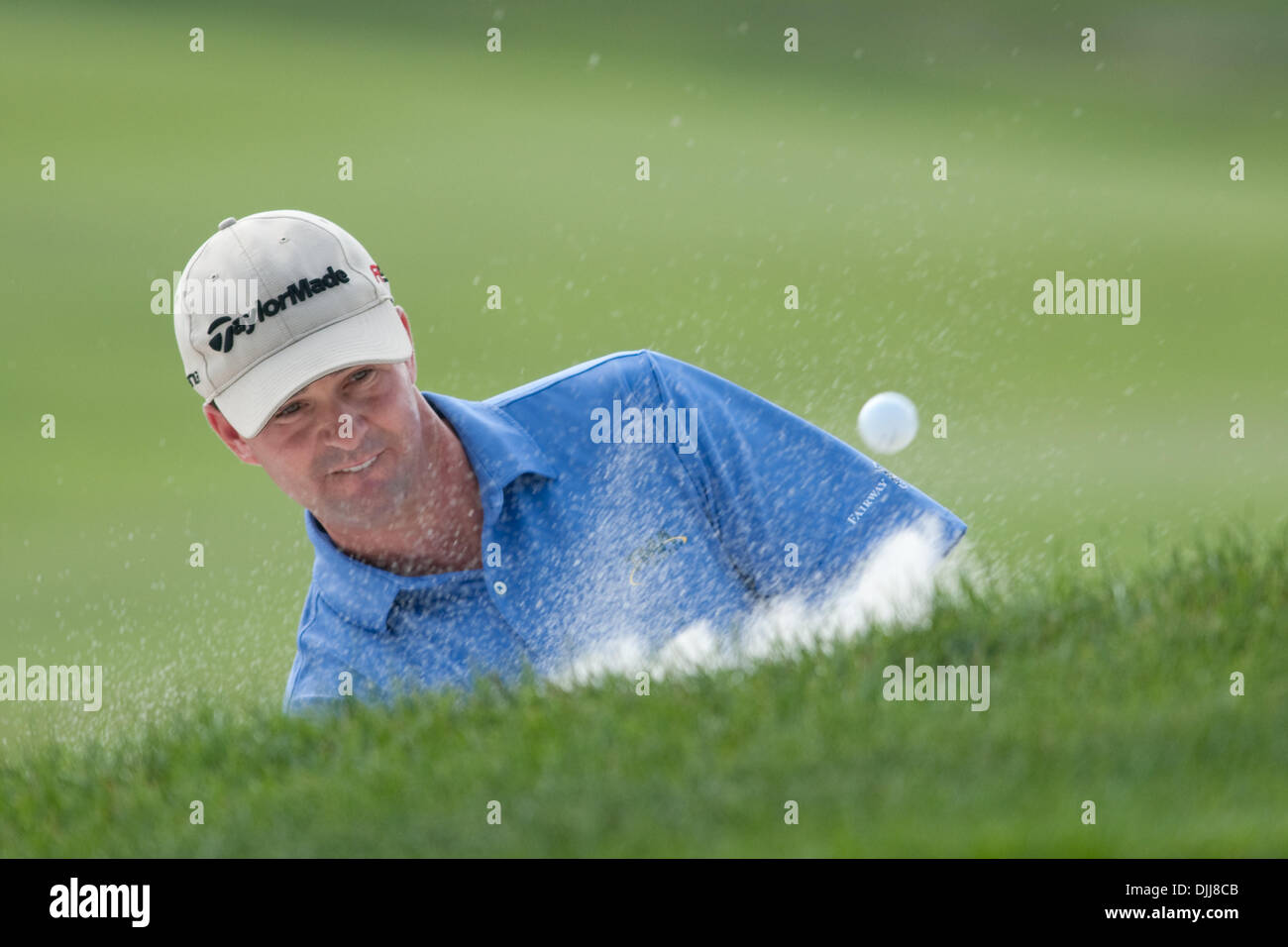 August 8, 2010: Professional golfer CHARLES WARREN hits out of a bunker ...