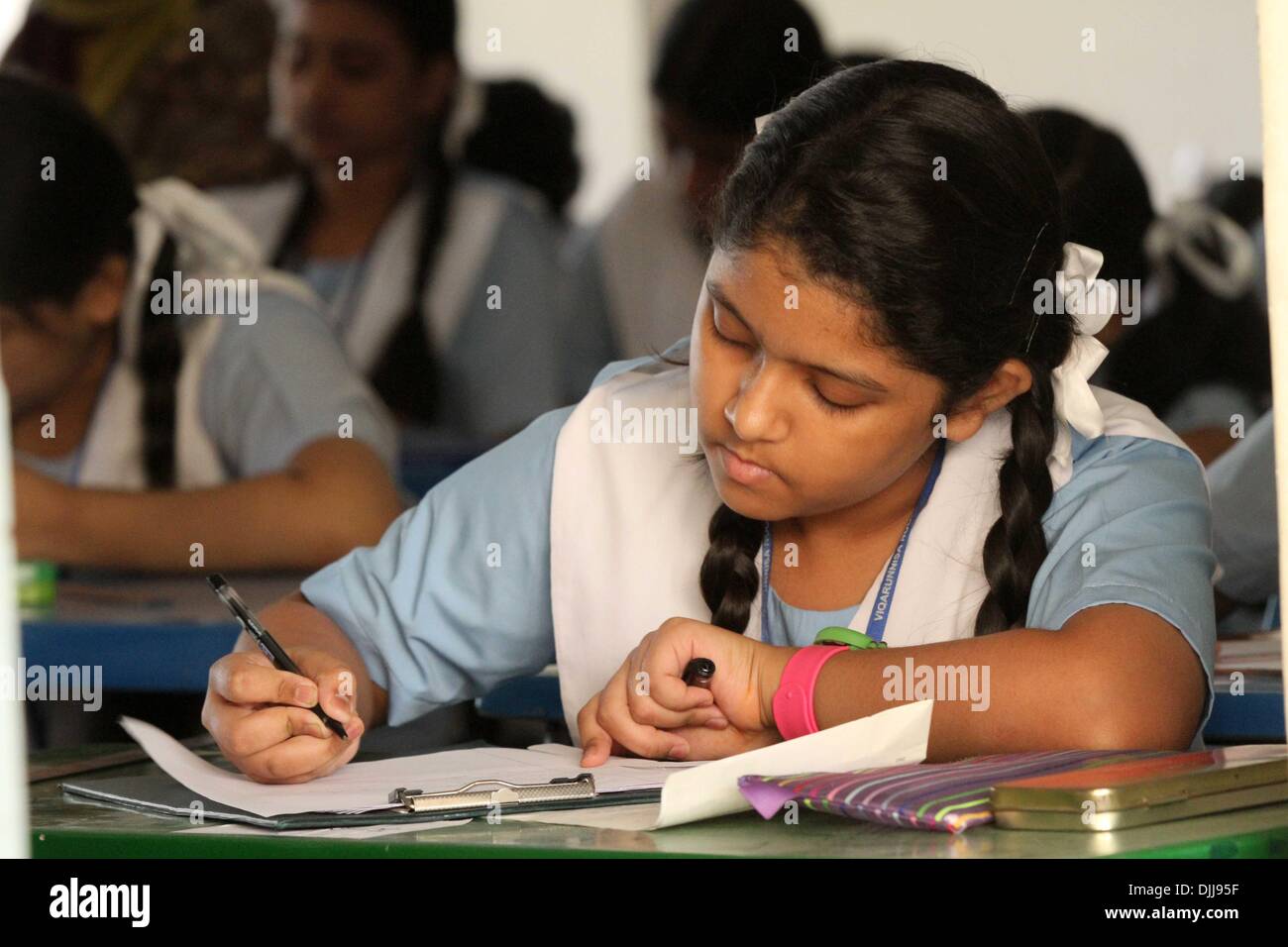 Dhaka 20 November 2013. Bangladeshi students sit for primary terminal ...