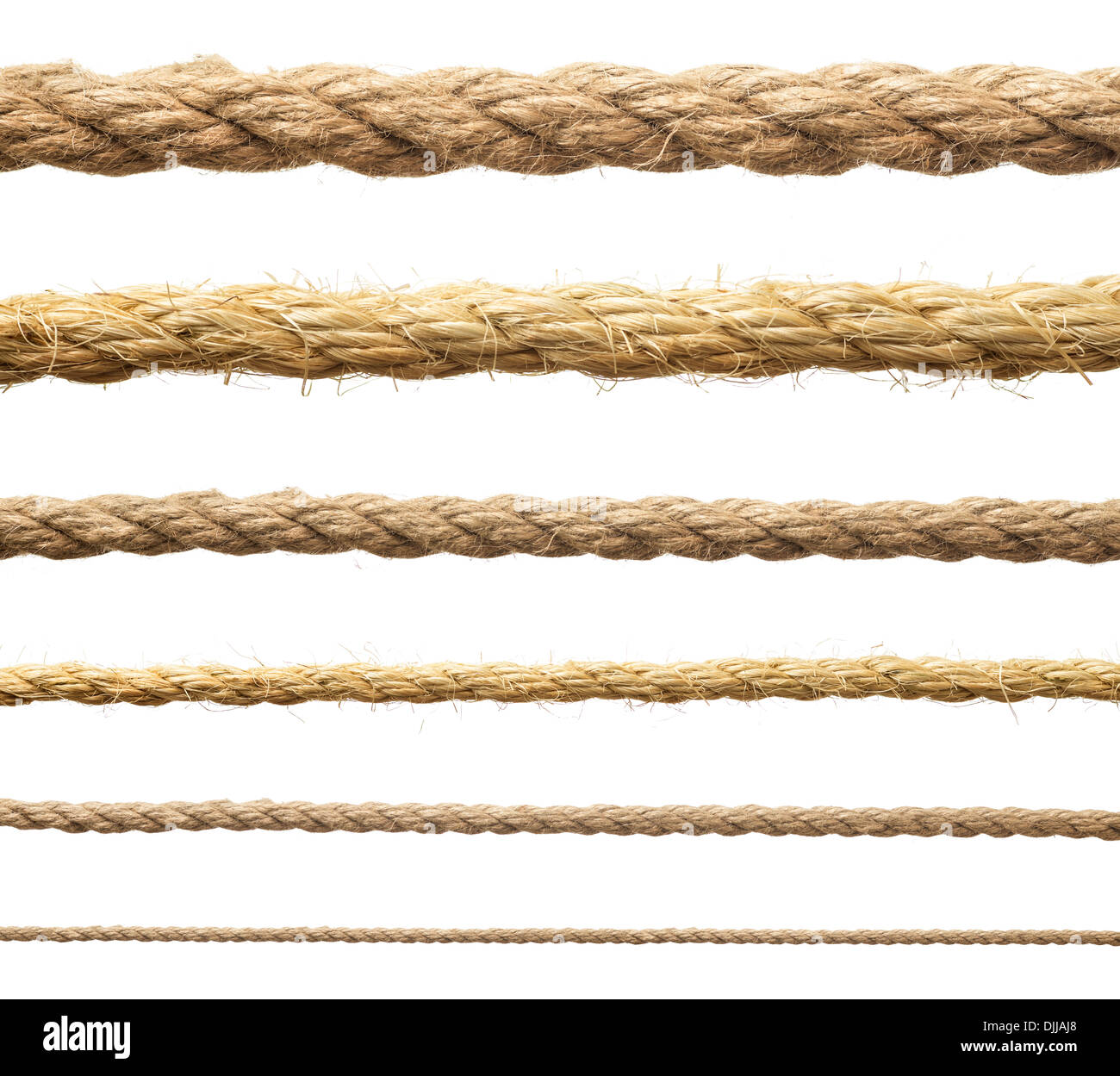 Hemp rope isolate. Ropes collection on white Stock Photo - Alamy