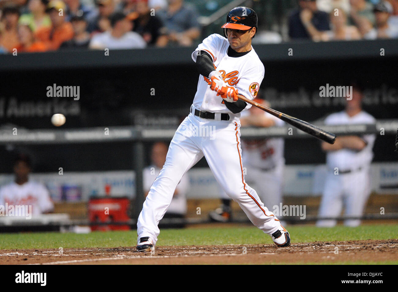 August 09, 2010: Baltimore Orioles second baseman Brian Roberts (1 ...