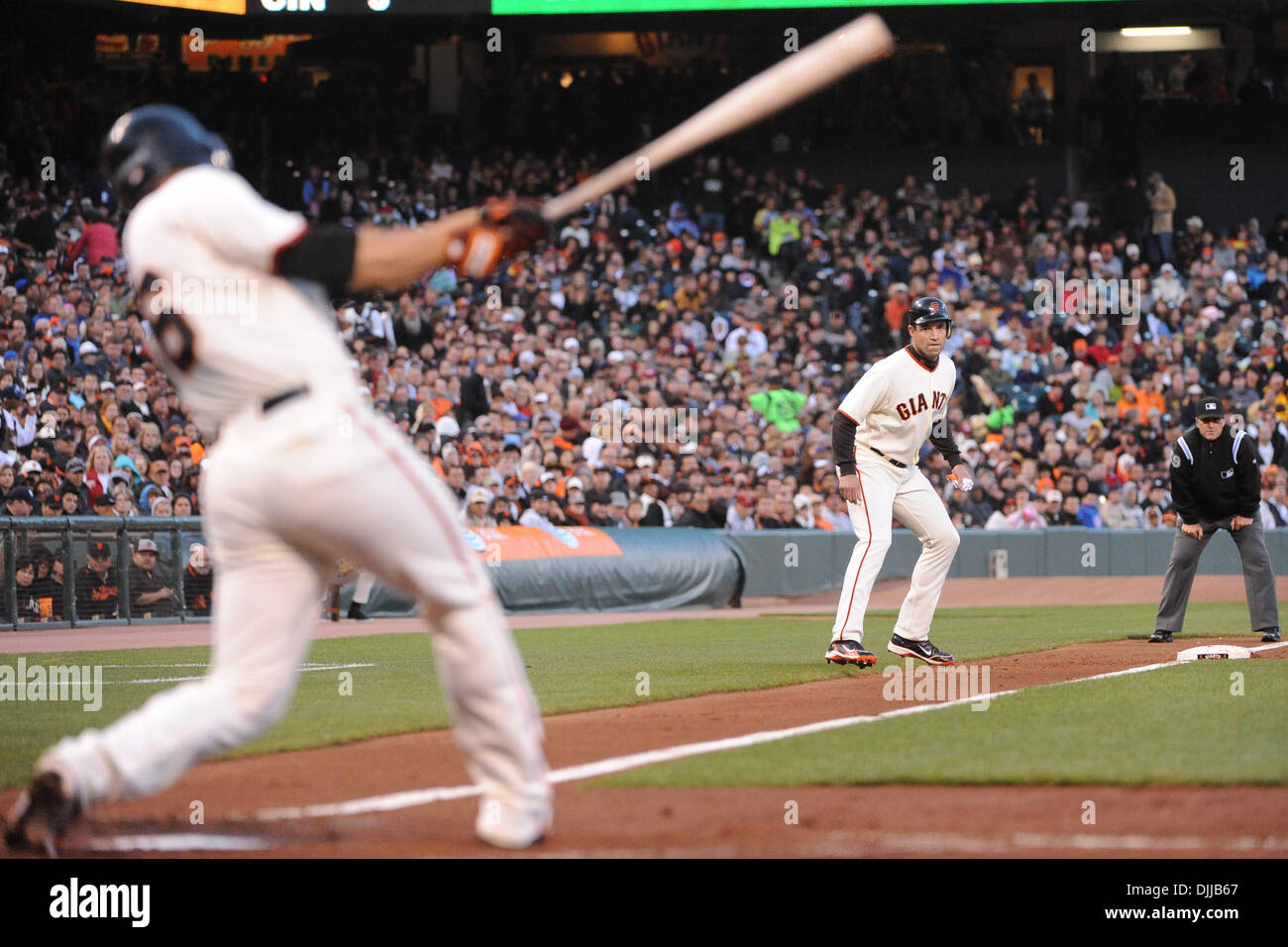 9 August, 2010: San Francisco Giants PAT BURRELL (#9) stands at third ...