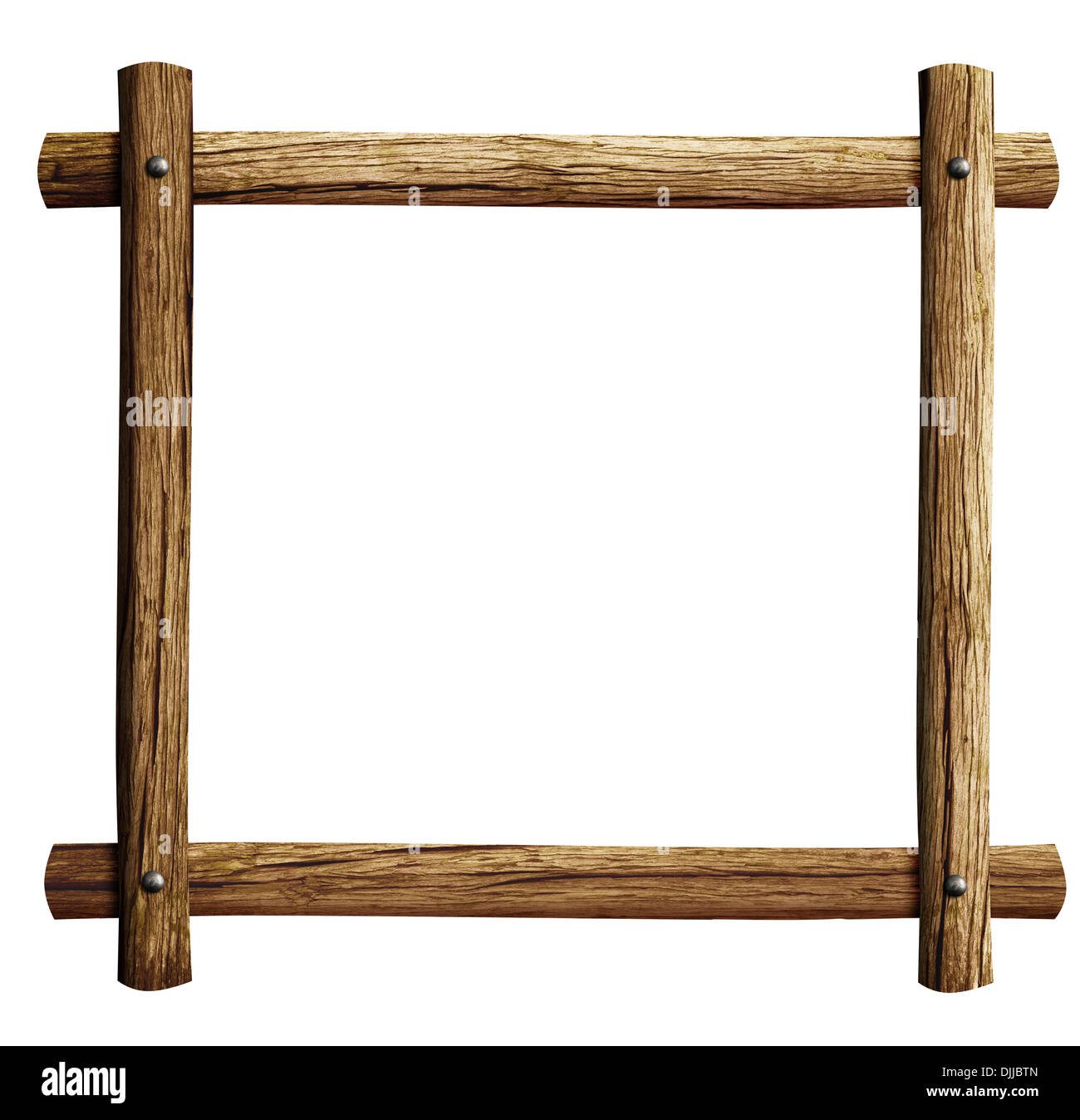 old wooden frame background isolated on white Stock Photo - Alamy