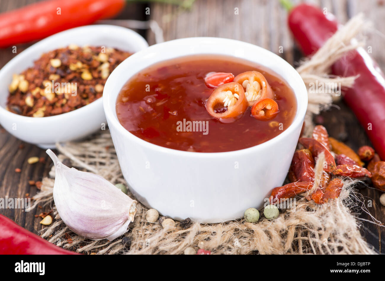 Small bowl with fresh made Chili Sauce Stock Photo - Alamy