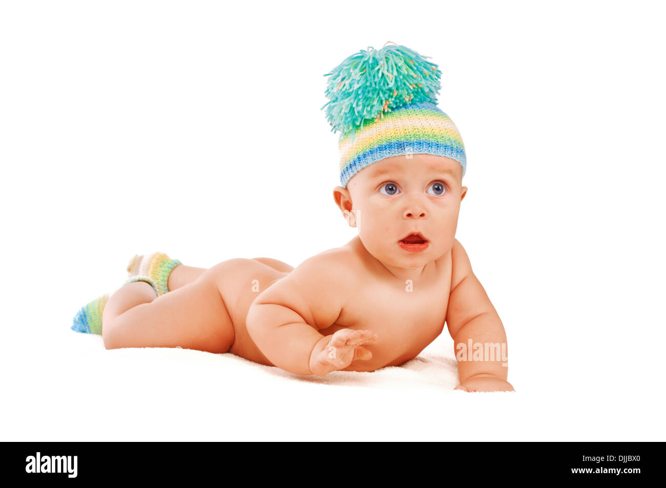 Baby. Portrait of a young child on a white background Stock Photo - Alamy