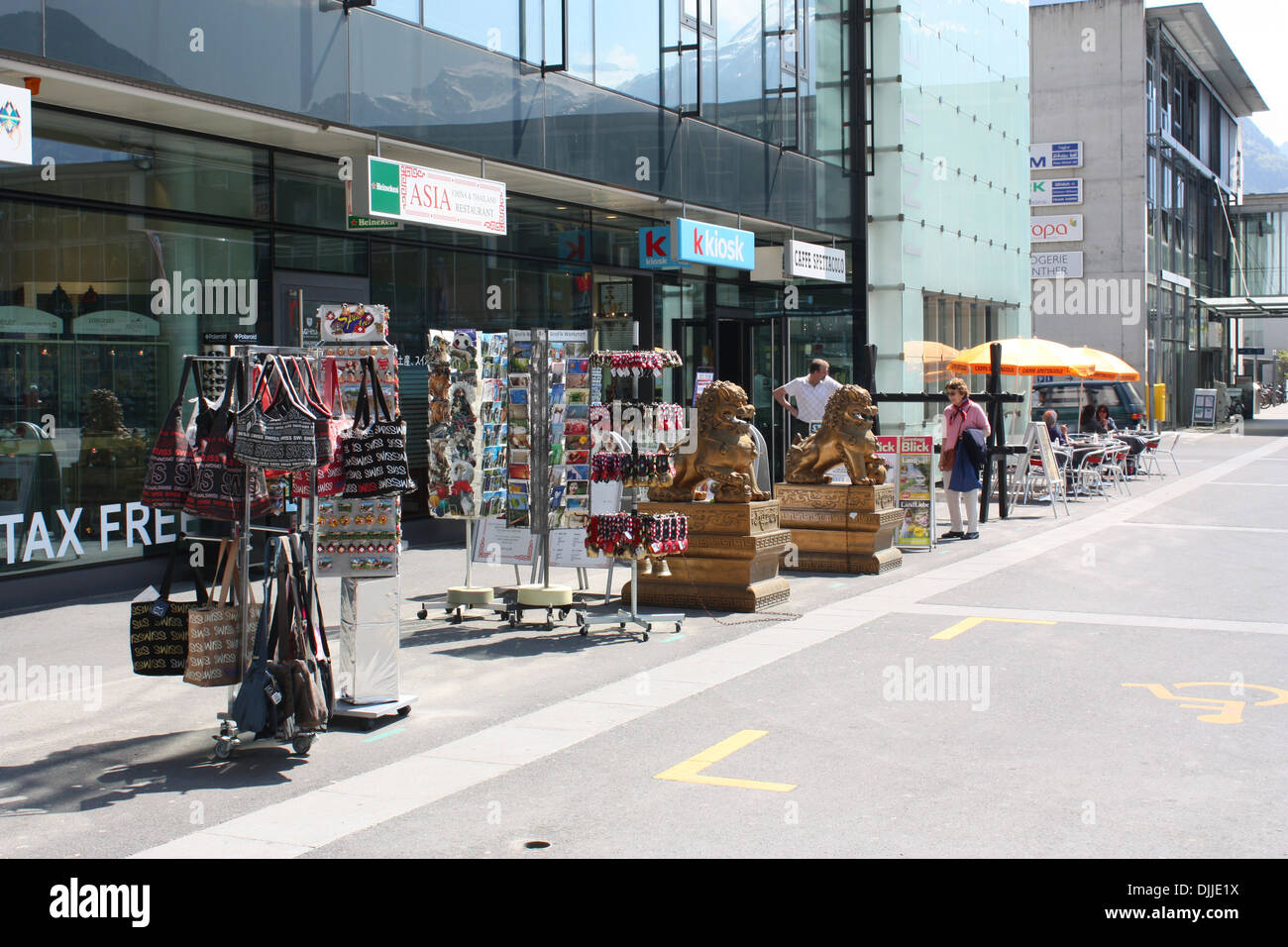 Sovereign gift shop display in Interlaken, Switzerland Stock Photo - Alamy