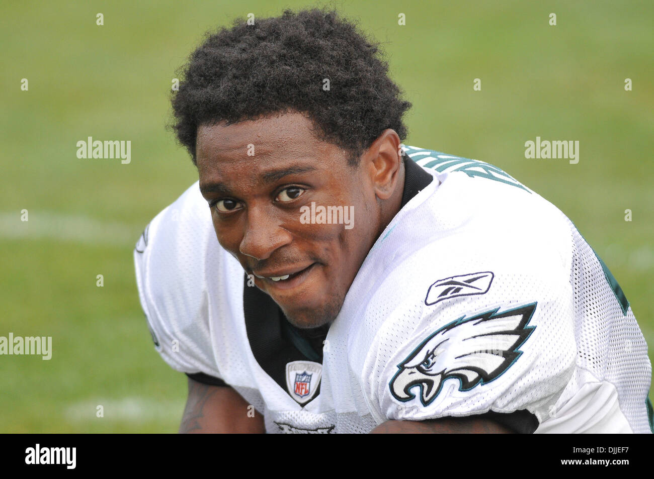 Philadelphia Eagles cornerback Ellis Hobbs on the sideline in a ...