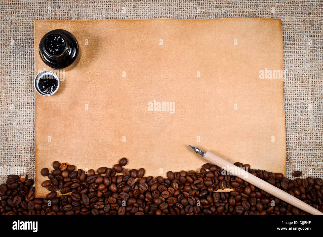 Pen and brown ink on parchment hi-res stock photography and images - Alamy