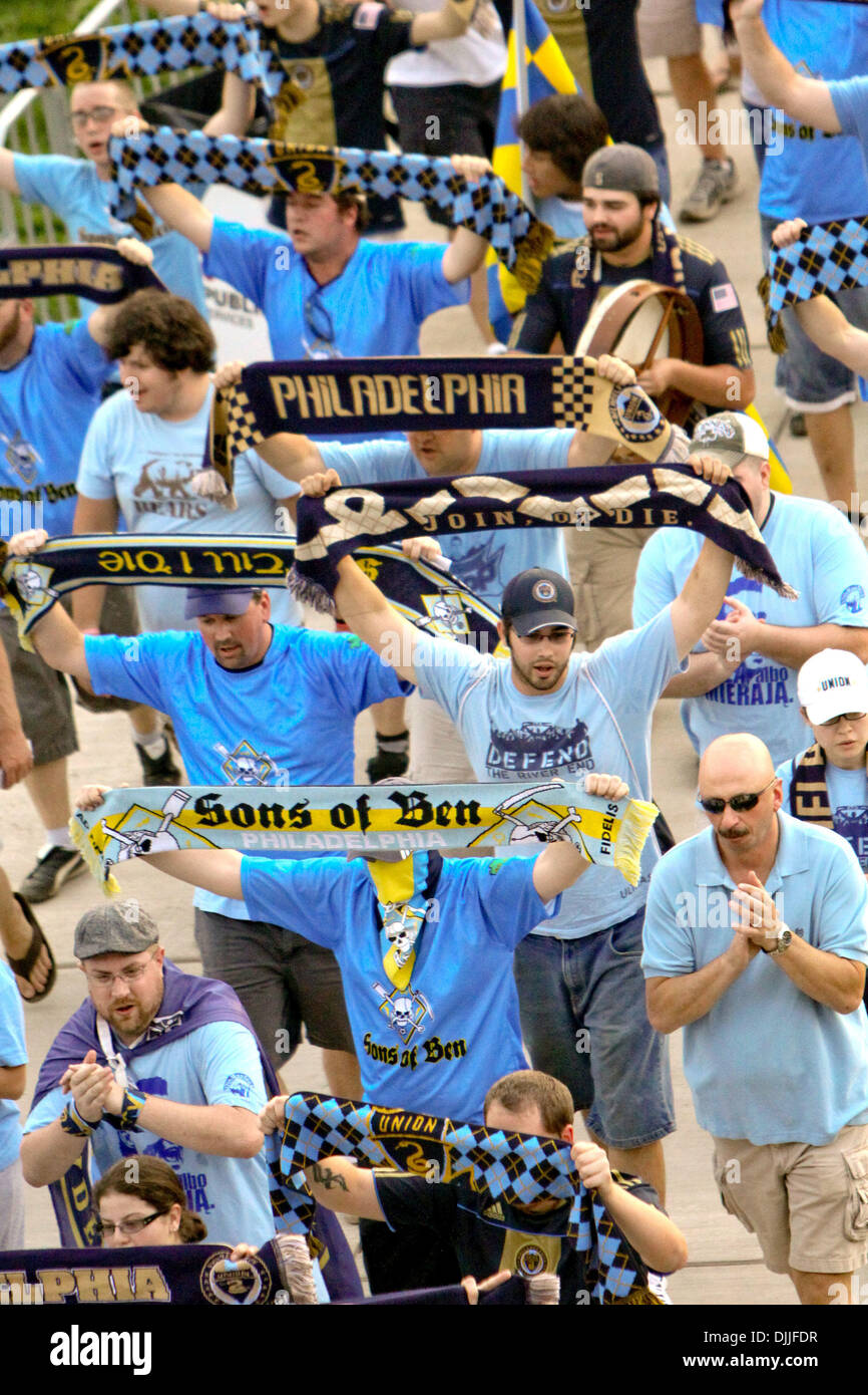 Philadelphia Union fans known as the Sons of Ben cheer on their team ...